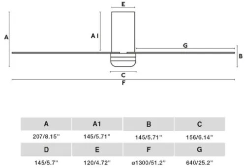 FARO 33828 - Stropní ventilátor PUNT TUB M bílá pr. 130 cm + dálkové ovládání