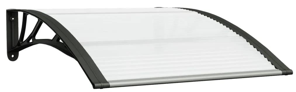 vidaXL Vchodová stříška černá a průhledná 100 x 80 cm polykarbonát