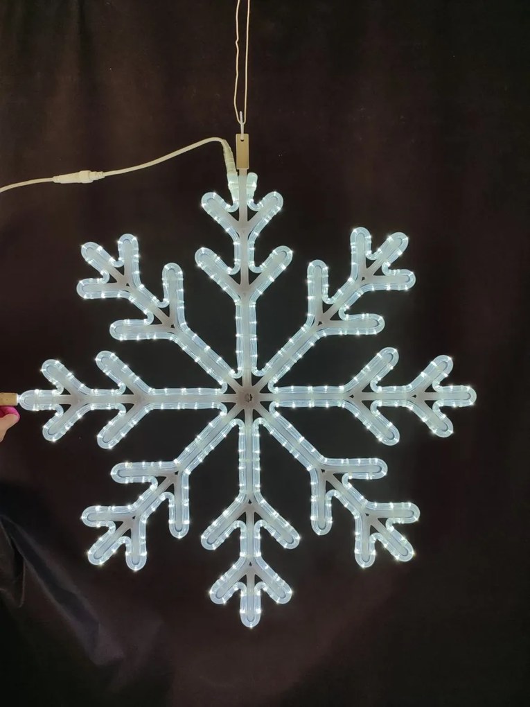 Easy Fix 2D LED světelná vločka II., Ø 96 cm, ledově bílá, závěsný, 3D tisk