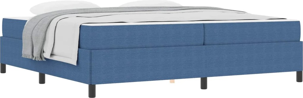 Rám postele s matrací Modrá 200 x 200 cm textil 3399143