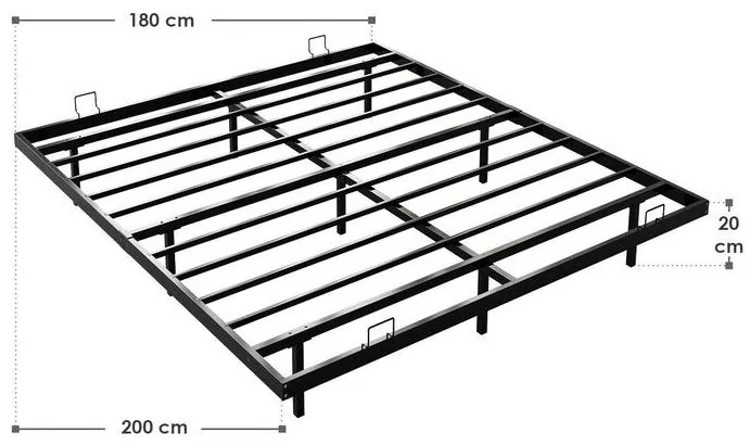 Designová postel 180 x 200 černá s LED podsvícením