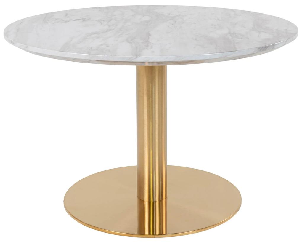 House Nordic Konferenční stolek, deska ve vzhledu mramoru a mosazná podnož\nØ70x45 cm
