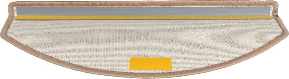 Schodové rohože 20 ks 65 x 24 x 4 cm světle hnědé, půlkulaté, velké 3365791