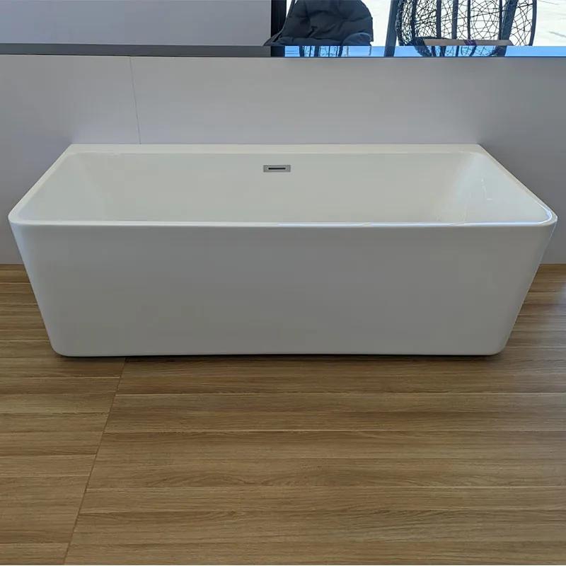 BPS-koupelny Volně stojící akrylátová vana ke stěně HYD-SOF515C 160x75 bílá, odtokový komplet chrom