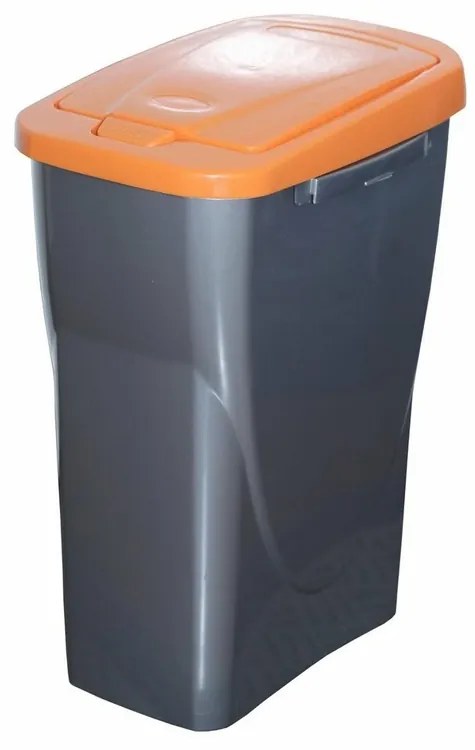 Koš na tříděný odpad oranžové víko; 42x31x21 cm; 15 l; plast