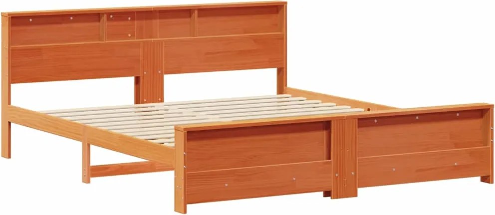 Rám postele s čelo Voskově hnědá 200 x 200 cm Masivní borovice 3394215