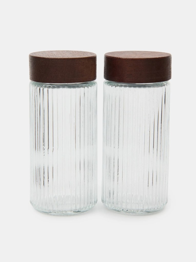 Sinsay - Sada žebrovaných dóz na koření 2 pack - clear