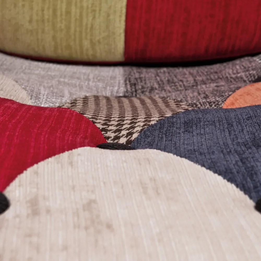 Křeslo, látka patchwork, masiv přírodní kaučukovník patchwork