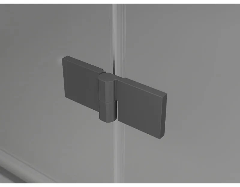 Mexen Lunar L Duo výklopný sprchový kout 120 x 90 cm, 8mm čiré sklo, grafitový profil, 834L-120L-090P-95-00
