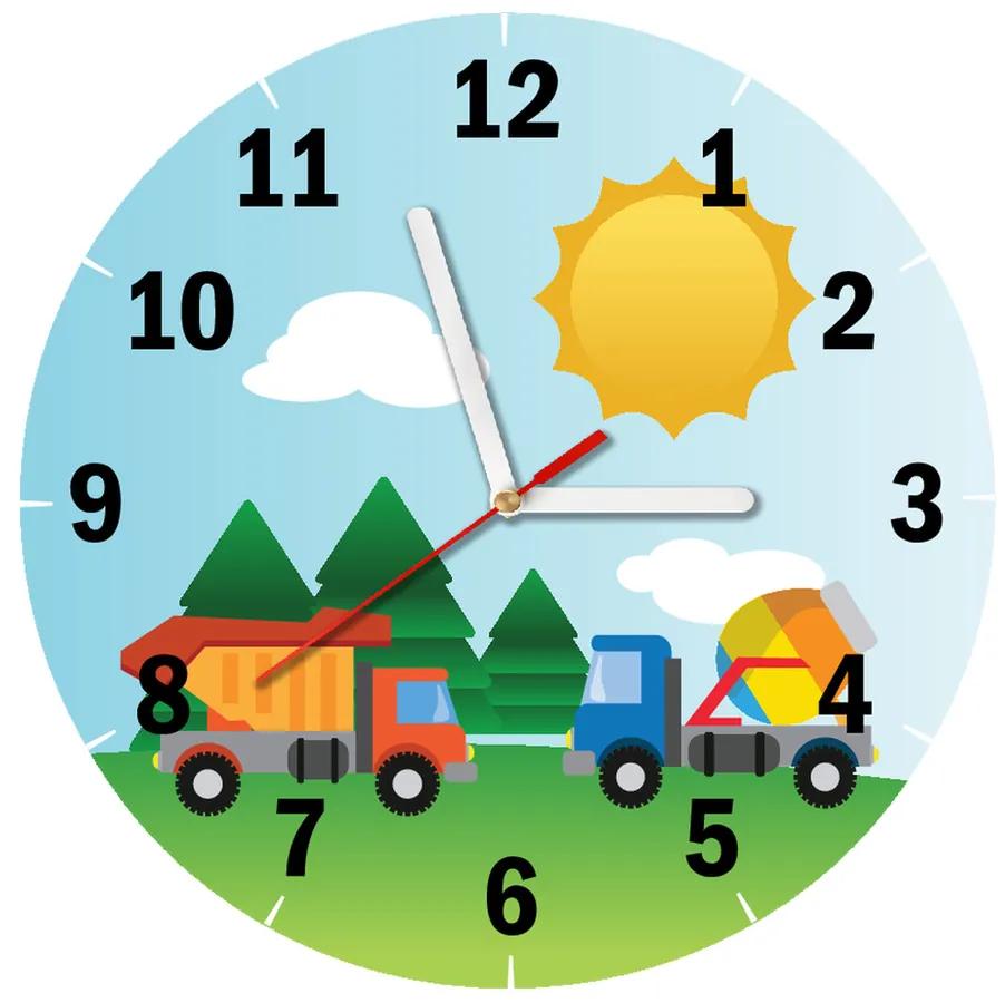 Gario Dětské hodiny Nákladní auta Rozměry: 30 x 30 cm