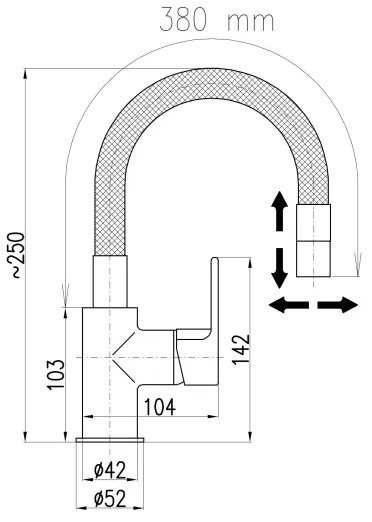 RAV Slezák CO119.0/15 - Dřezová baterie COLORADO 25 cm černá/lesklý chrom