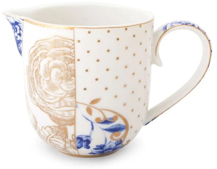 Pip Studio Royal White mlékovka 260ml, bílo-modrá