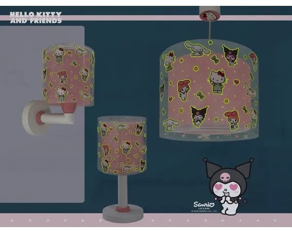 Dalber 41251 - LED Dětská lampička HELLO KITTY&FRIENDS 1xG4/4W/230V růžová