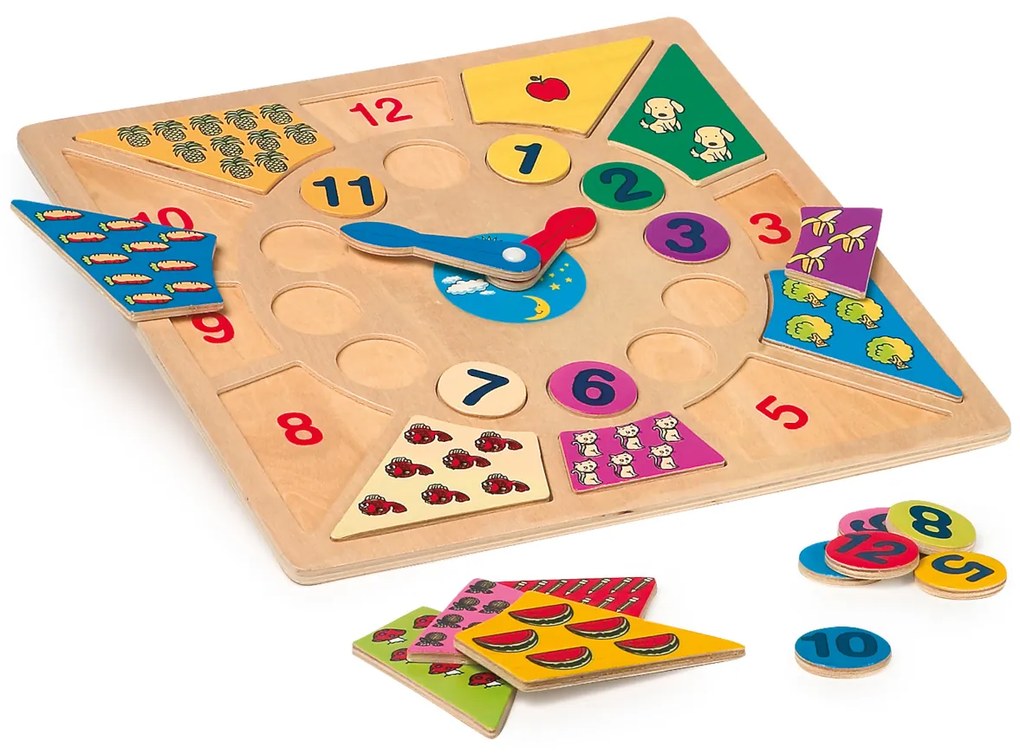 small foot Vkládací výukové puzzle nauč se hodiny