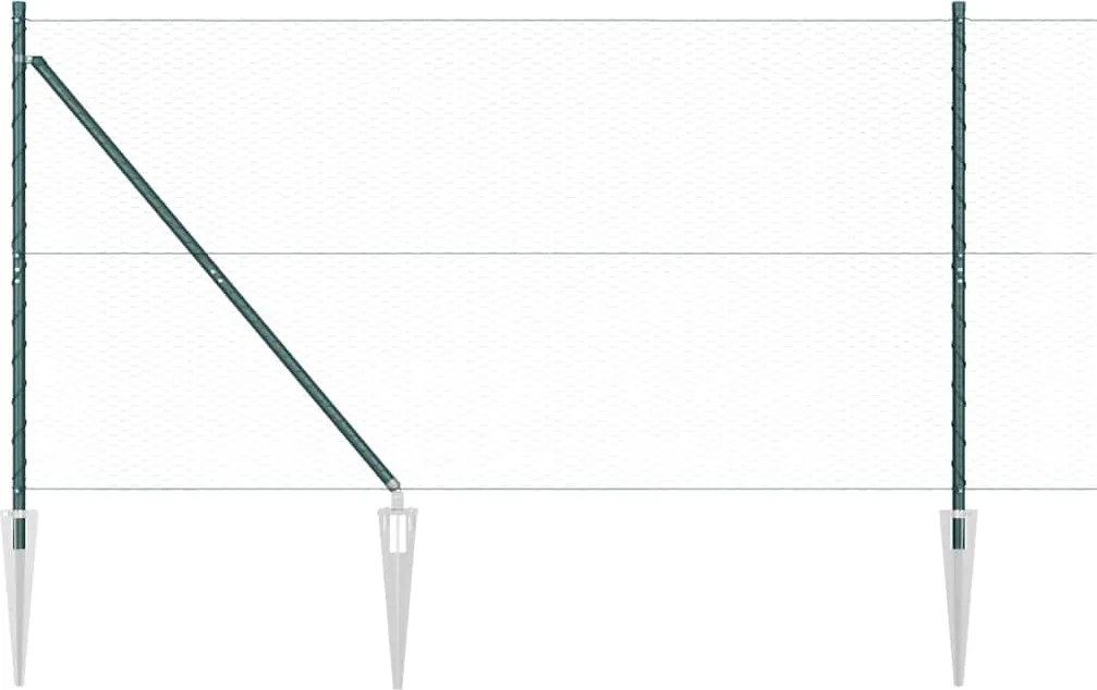 Hexagonální plot s podpěrou 10 x 1,4 m Ocel potažená PVC Zelená 3353067