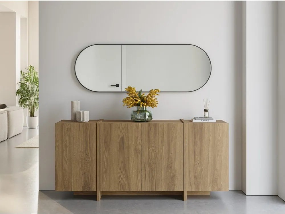 Komoda v dekoru dubu v přírodní barvě 180x79x40 cm Volia – Marckeric