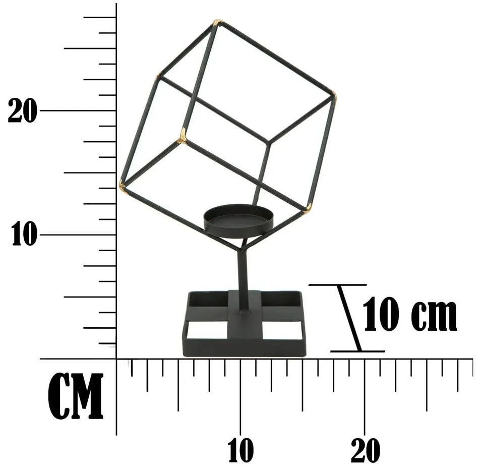 Černý svícen ze železa Mauro Ferretti Square