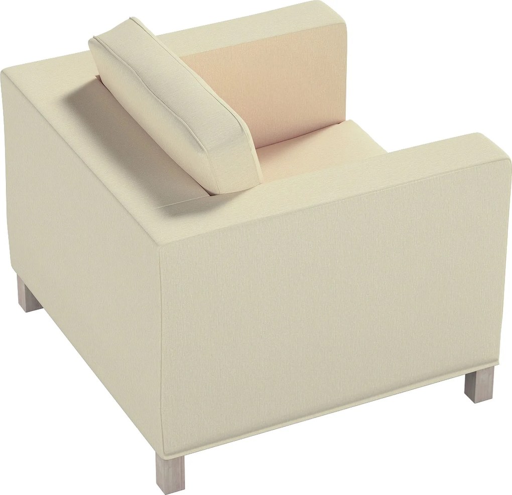 Potah na křesko IKEA Karlanda, krátký barva krémová látka lesklé, pletený vzor
