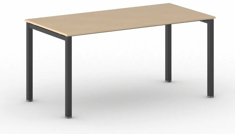 Jednací kancelářský stůl PRIMO SQUARE, 160x80 cm, černá podnož, buk