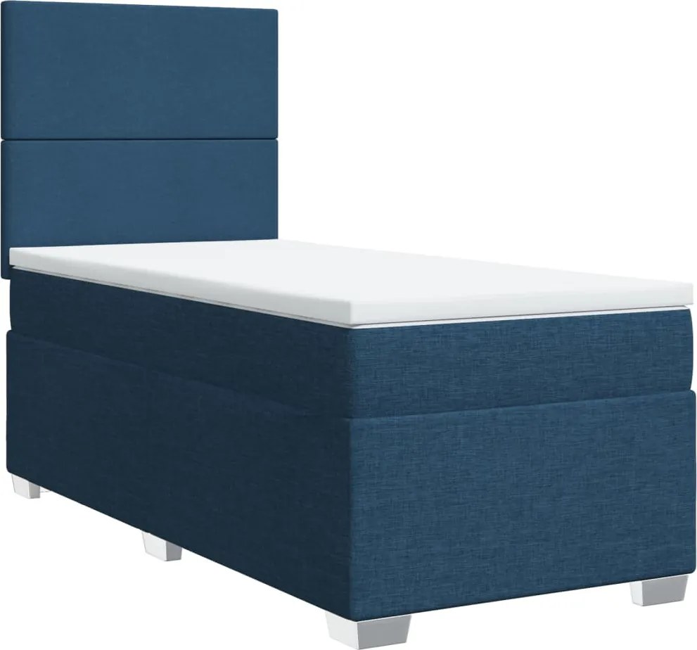 Box spring postel s matrací modrá 80x200 cm textil 3292614