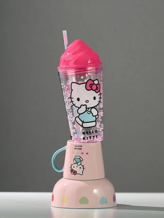 Sinsay - Hrnek s víčkem a brčkem Hello Kitty - vícebarevná