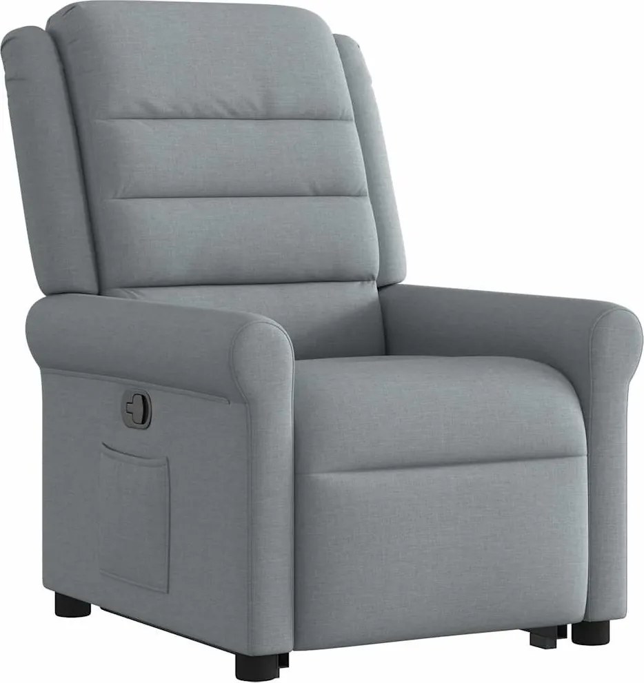 Zvedací polohovací křeslo světle šedé textil 3303314