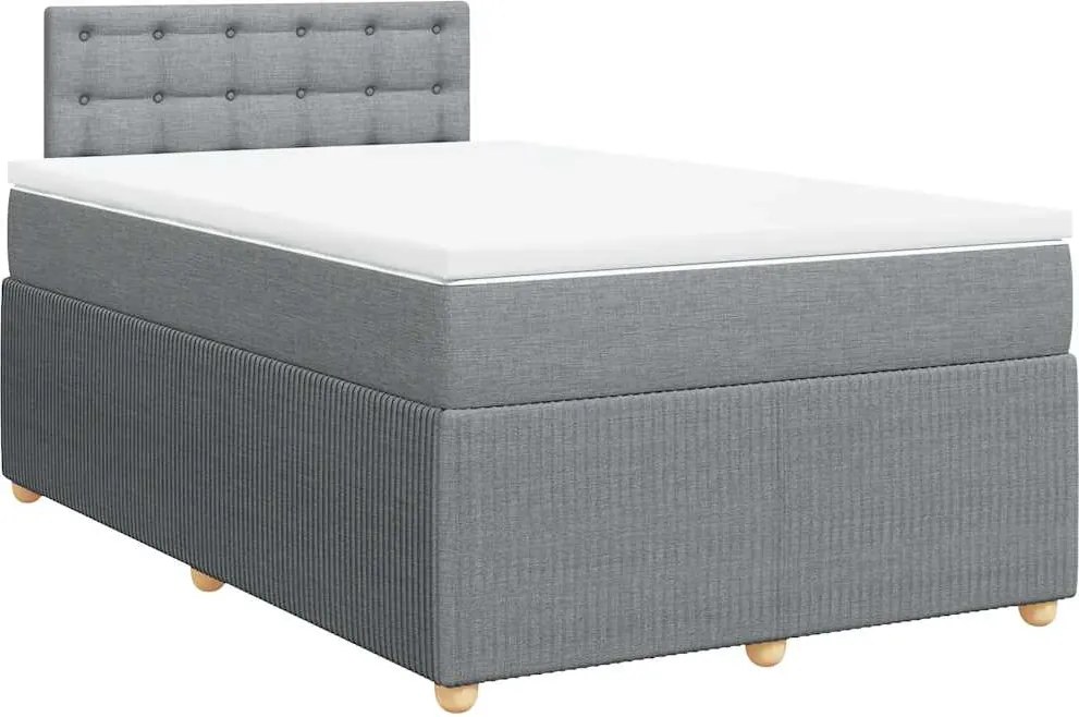 Box spring postel s matrací světle šedá 120x190 cm textil 3289709