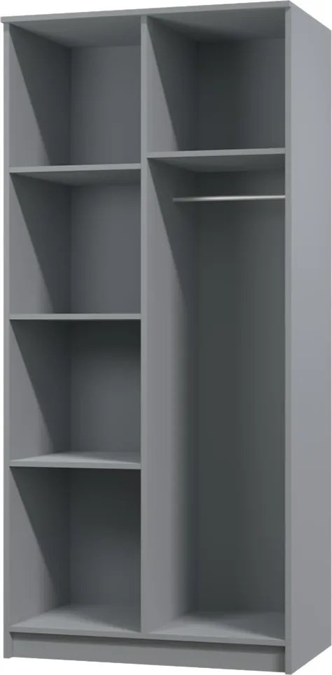 IDZ Šatní skříň OMEGA II 2D 19, 80 cm Bílá/Grafit