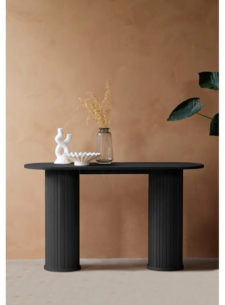 Černý konzolový stolek 40x130 cm Nola – Unique Furniture