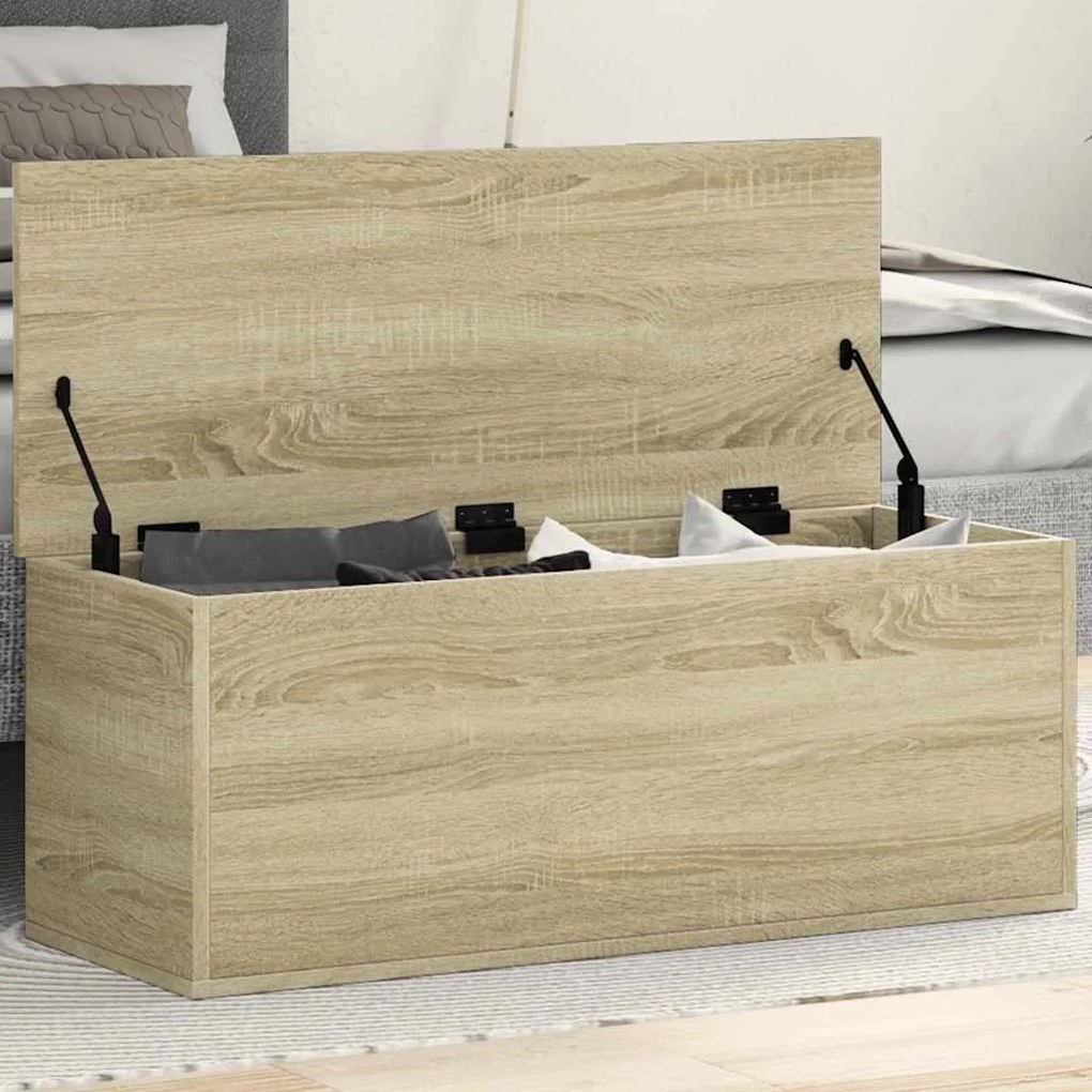 vidaXL Úložný box 90 x 35 x 35 cm kompozitní dřevo [840682] Barva: kouřový dub