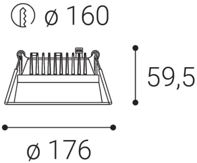 LED2 Zeta, zápustné LED svítidlo Barva: Bílá, Chromatičnost: 3 000K On/off, Ø - Průměr: M - 17,6cm