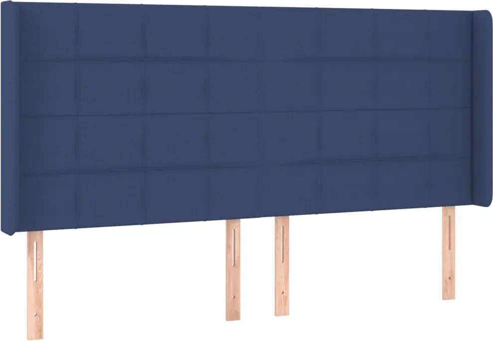 Box spring postel s matrací a LED modrá 200x200 cm textil 3138347