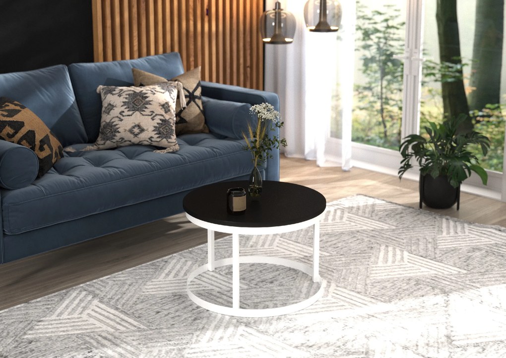 ADRK Furniture Konferenční stolek RINEN CT-RNN-W-B