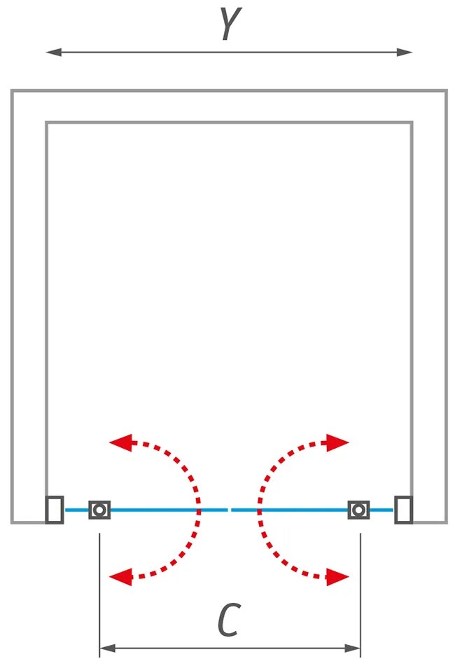 Roth Dvoukřídlé sprchové dveře LLDO2 pro instalaci do niky - bez vaničky Varianta: šířka: 70 cm - (LLDO2 700 - 552-7000000-00-02), Barva profilů a typ výplně: profily: brillant, výplň: transparent