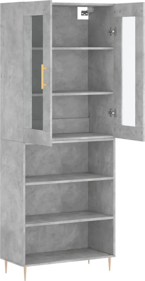 Skříň highboard betonově šedá 69,5x34x180 cm kompozitní dřevo 3198717