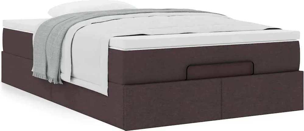 Osmanský rám postele s matrací tmavě hnědá 120x190cm textil 3311095