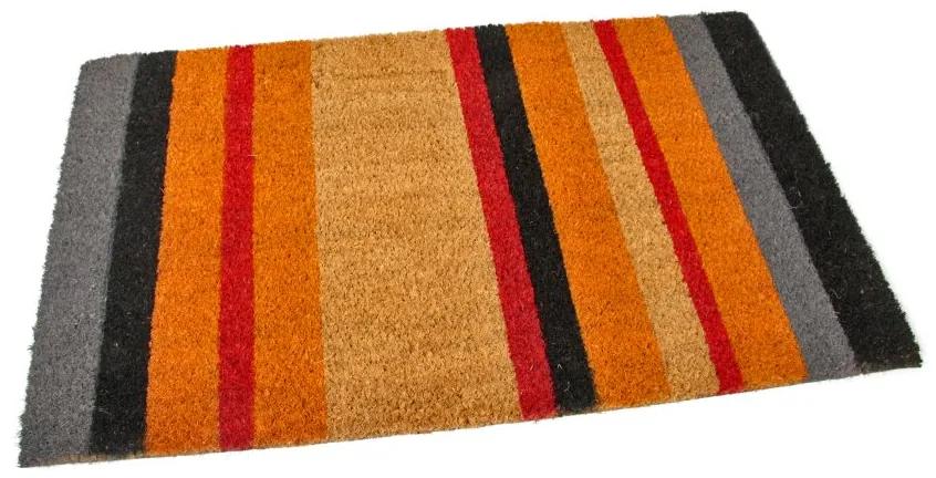 Kokosová vstupní venkovní čistící rohož Stripes, FLOMAT - délka 45 cm, šířka 75 cm a výška 1,7 cm