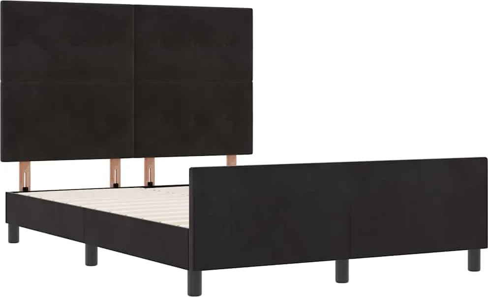 Postel s boxspringem s čelo Černá 140 x 190 cm samet 3344941