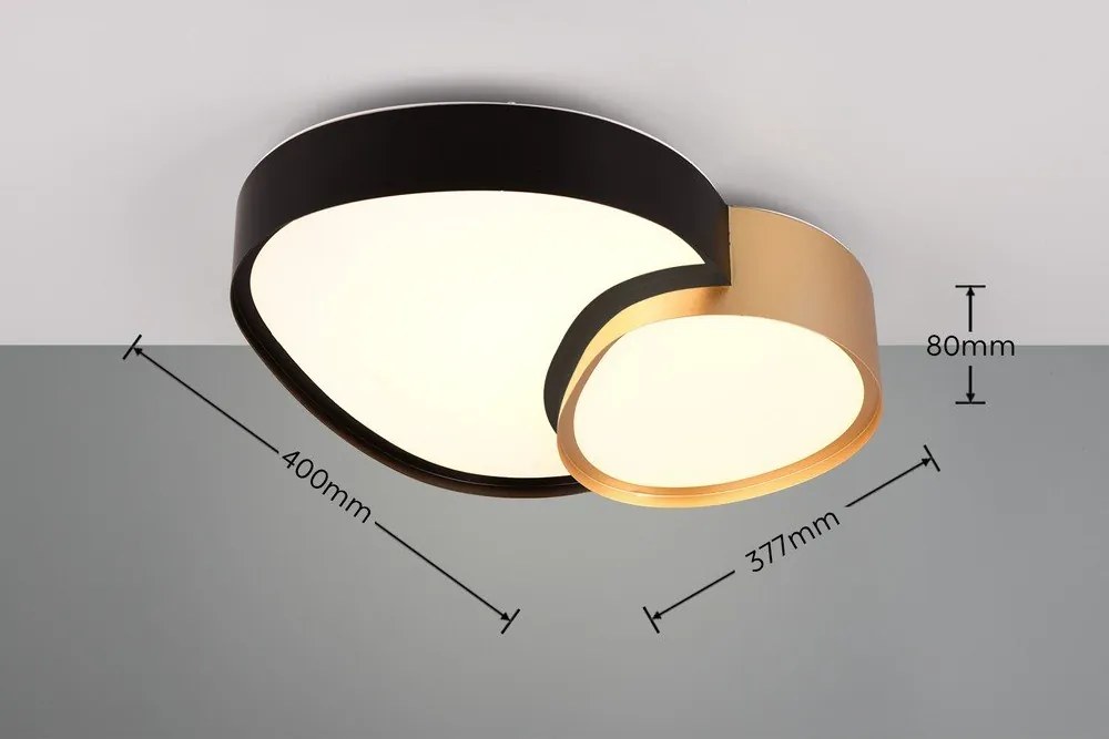 LED stropní svítidlo v černé a zlaté barvě 36x43.5 cm Rise – Trio