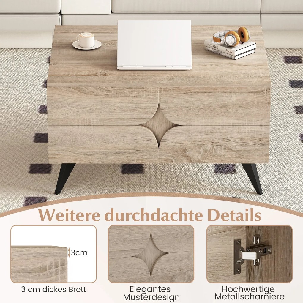 Costway Moderní konferenční stolek s úložným prostorem Farmhouse Accent Table