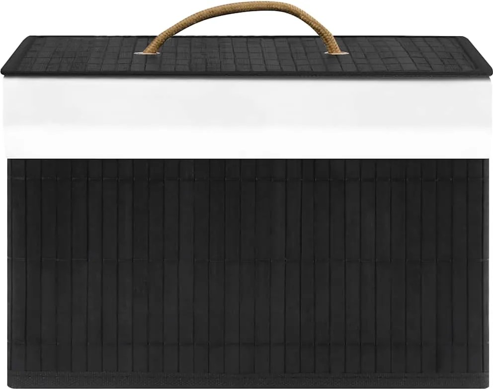 Bambusové úložné boxy 4 ks černé 320769