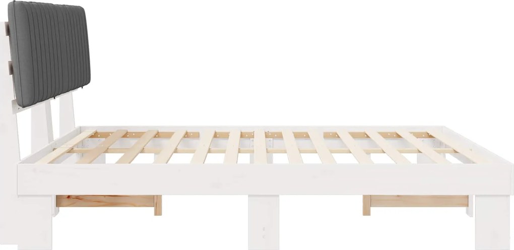 Rám postele s čalouněným čelem s čelo Světle šedá 200 x 200 cm 3398098
