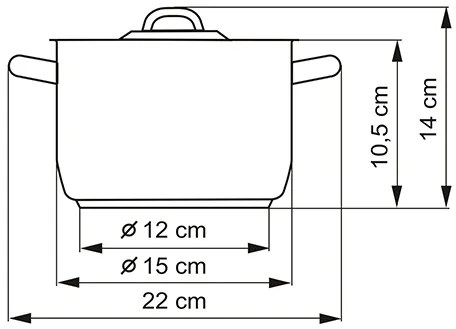 KOLIMAX - české nerezové nádobí Hrnec s poklicí KOLIMAX KLASIK 15 cm, 1,5 l