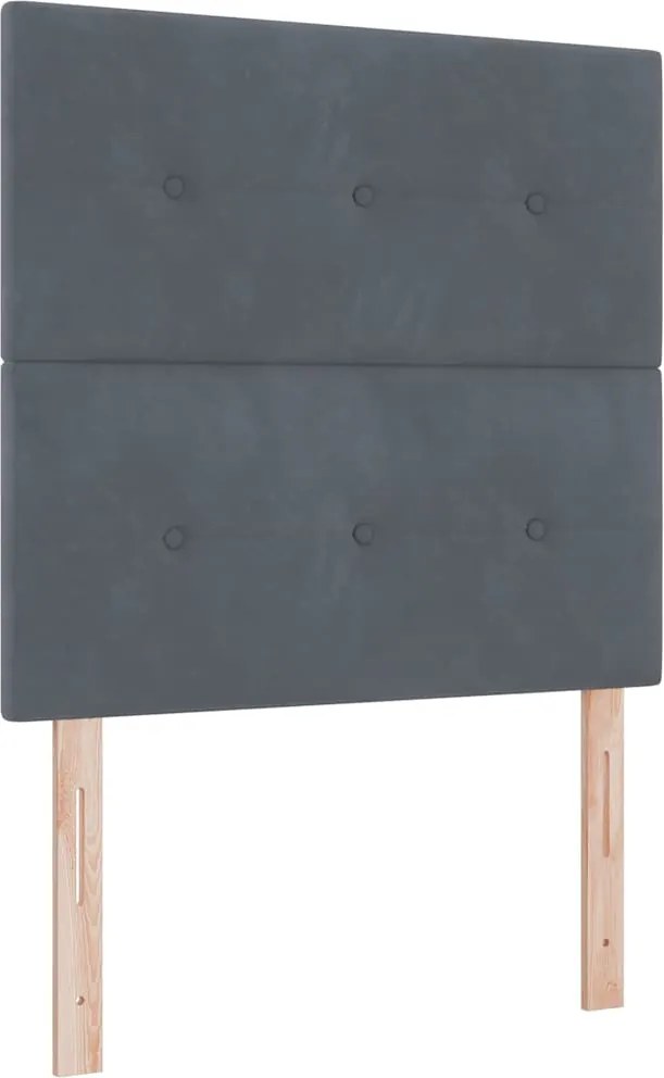 Postel s boxspringem s čelo Tmavě šedá 100 x 200 cm samet 3344922