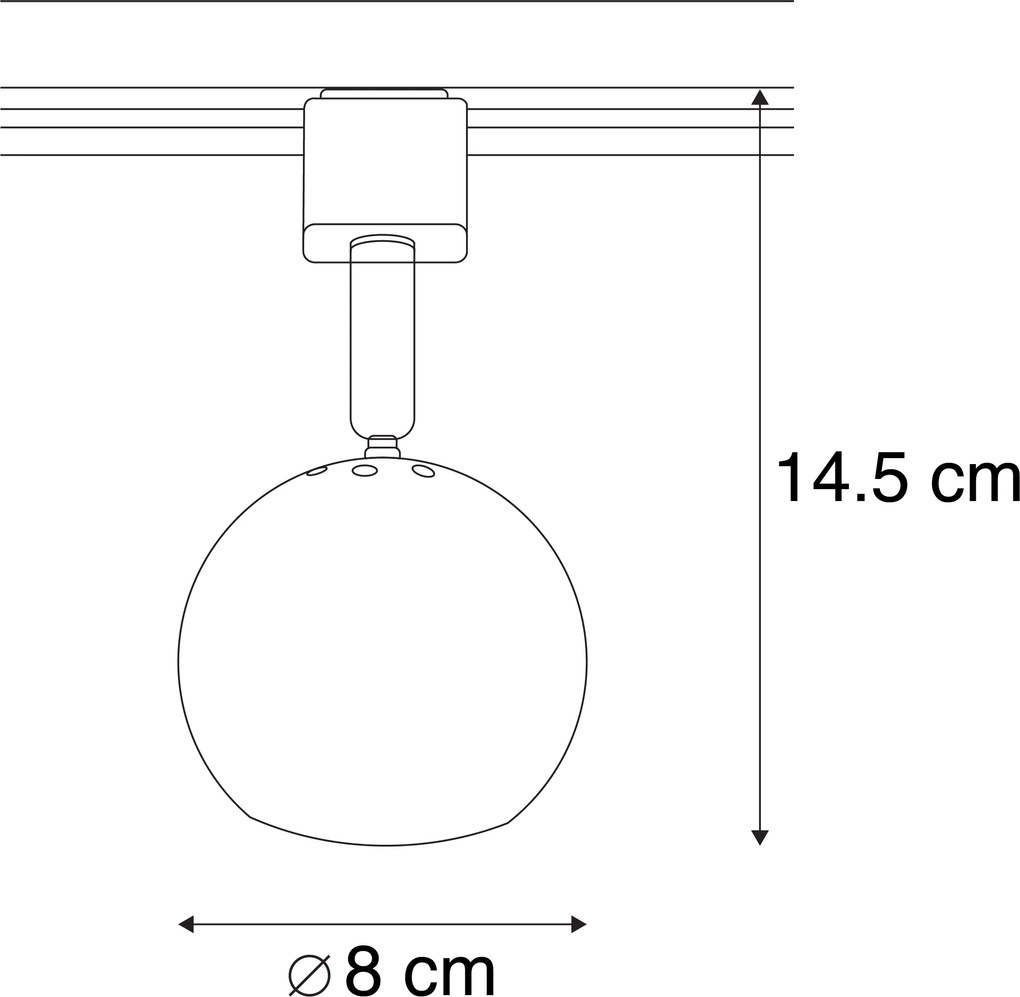 Kolejnicové bodové světlo černé 1-fázové - Gissi