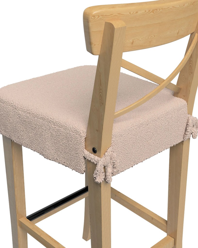 Sedák na židli IKEA Ingolf - barová barva růžová látka pletený vzor
