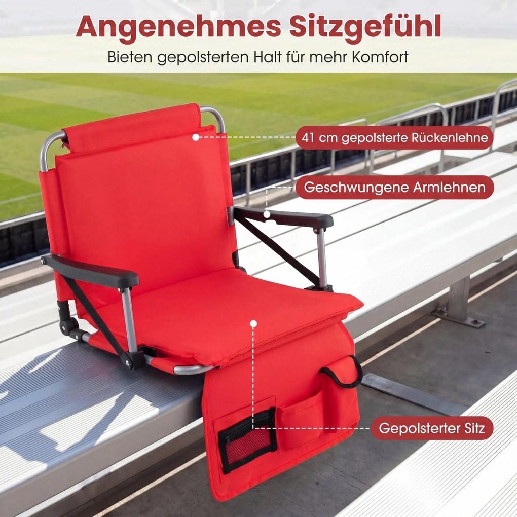 Costway Sada 2 přenosných stadionových sedáků s opěradlem skládací