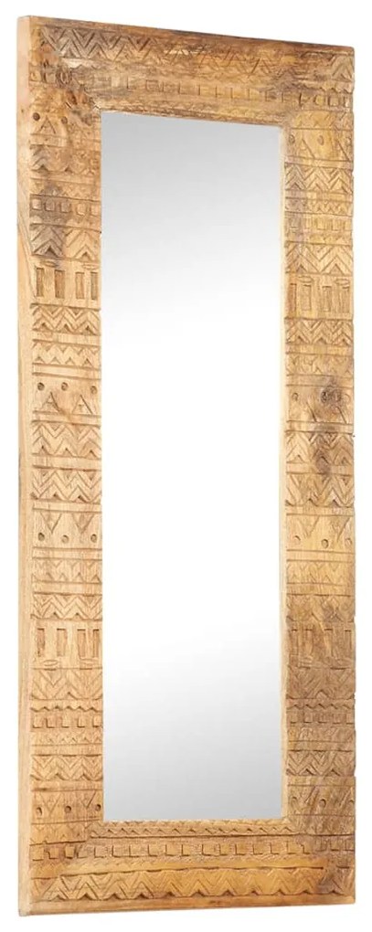 Ručně vyřezávané zrcadlo 110 x 50 x 2,5 cm masivní mangovník 321649