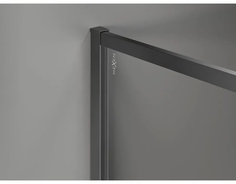 Mexen Kioto-XF, sprchová zástěna s rámem 150 x 202 cm, 10mm šedé sklo, grafitový profil, 800-150-104-95-40-X