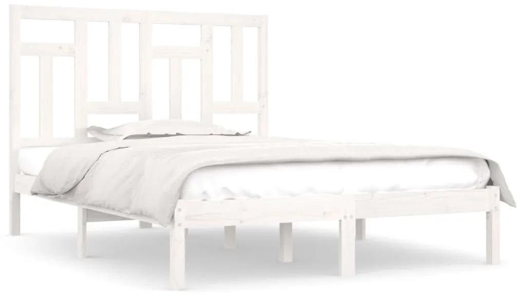 Rám postele bílý masivní borovice 200 x 200 cm,  3104564